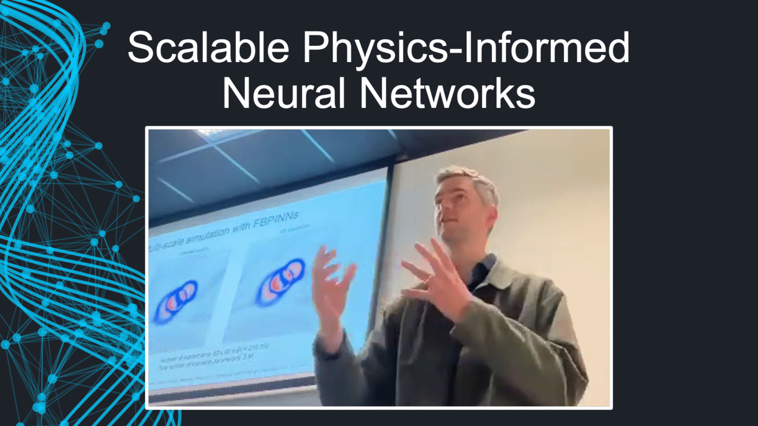 Dr. Ben Moseley gives workshop on scalable physics-informed neural networks at CWI Amsterdam ...